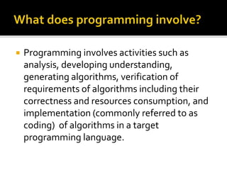 Programming | PPT