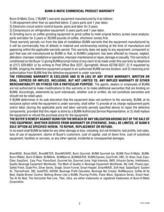 BUNN Ultra 2 Slush Machine - Programming | PDF