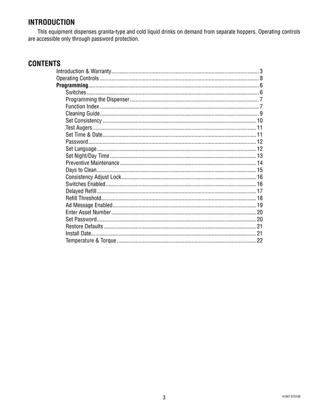 BUNN Ultra 2 Slush Machine - Programming | PDF