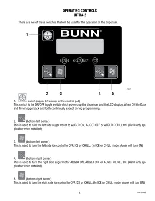 BUNN Ultra 2 Slush Machine - Programming | PDF