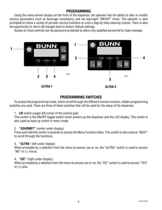 BUNN Ultra 2 Slush Machine - Programming | PDF