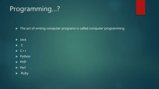 Programming | PPT