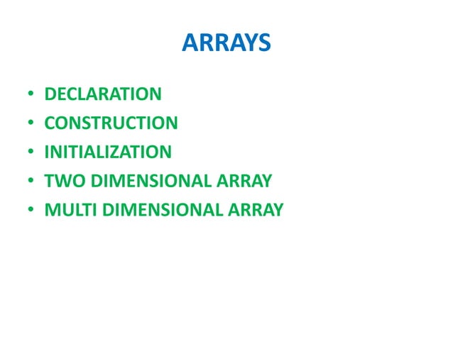 Arrays in java | PPTX