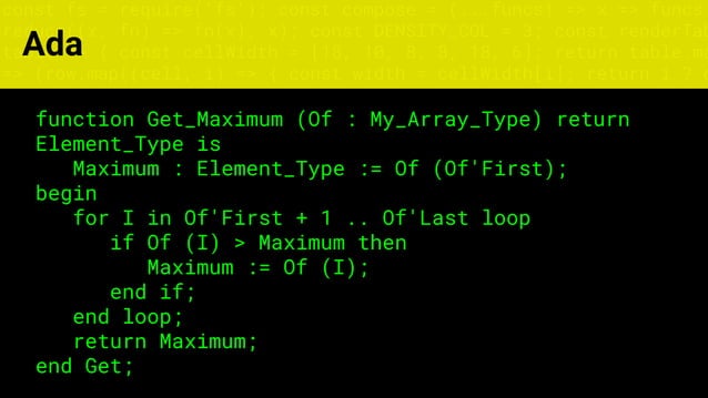 Programming Languages: comparison, history, future | PPT