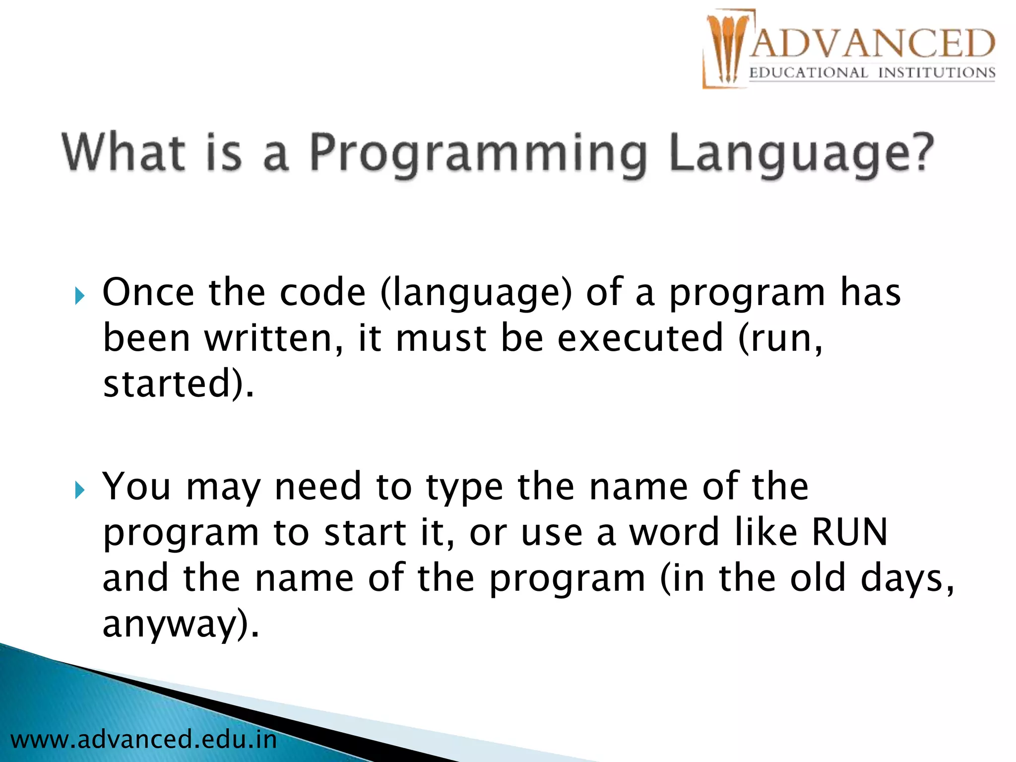 Programming languages ms harsha | PPTX