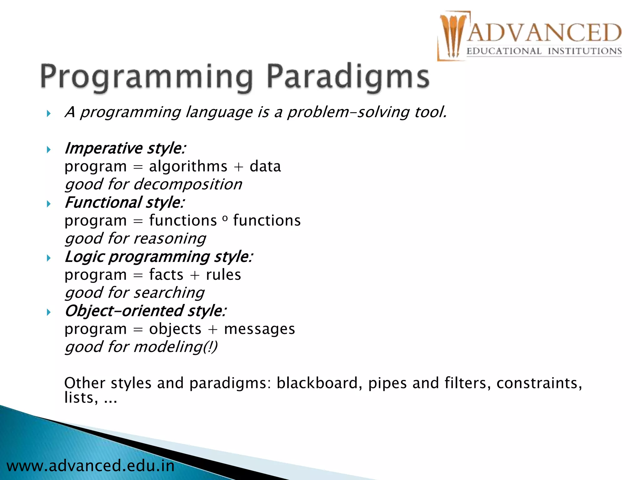 Programming languages ms harsha | PPTX