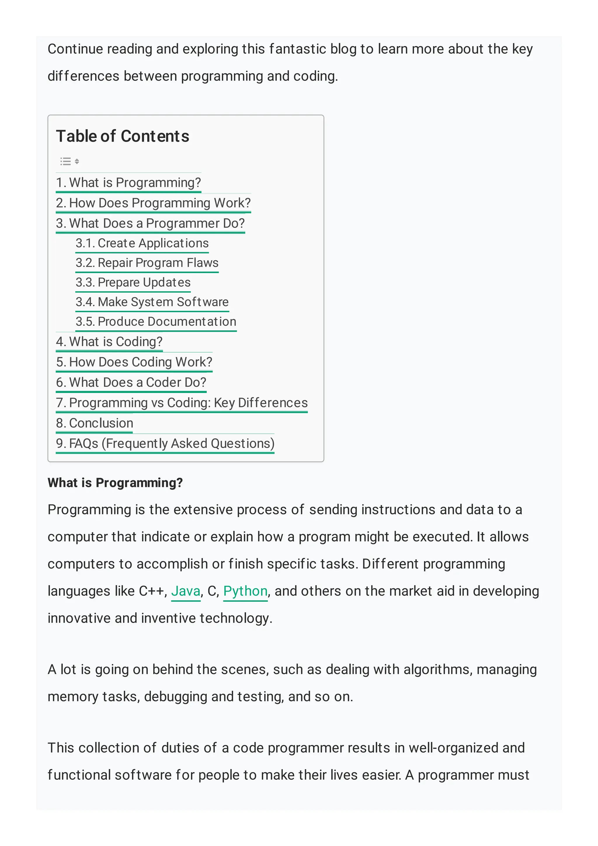 Programming Vs Coding Unveiling The Key Differences Pdf Operating
