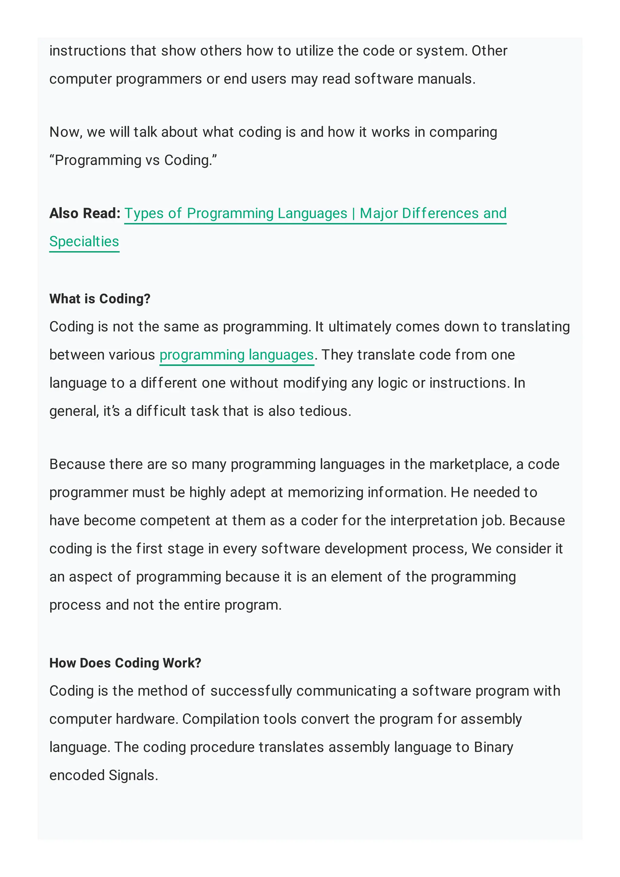 Programming Vs Coding Unveiling The Key Differences Pdf Operating