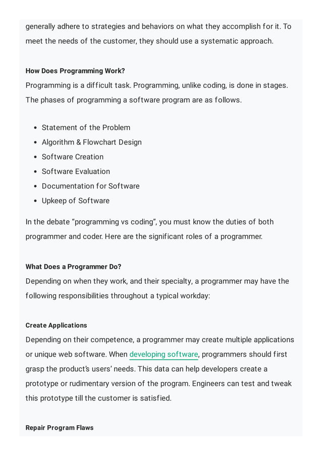 Programming vs Coding: Unveiling The Key Differences | PDF | Operating ...