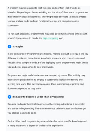 Programming vs Coding: Unveiling The Key Differences | PDF | Operating Systems | Computer ...