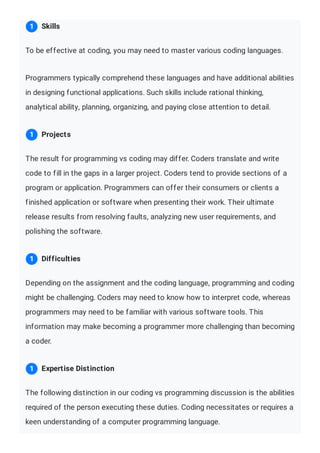 Programming vs Coding: Unveiling The Key Differences | PDF | Operating ...