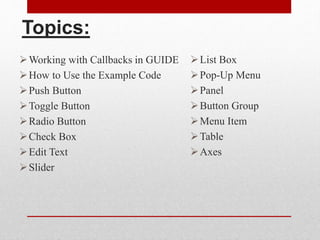 Programming a guide gui | PPTX | Programming Languages | Computing