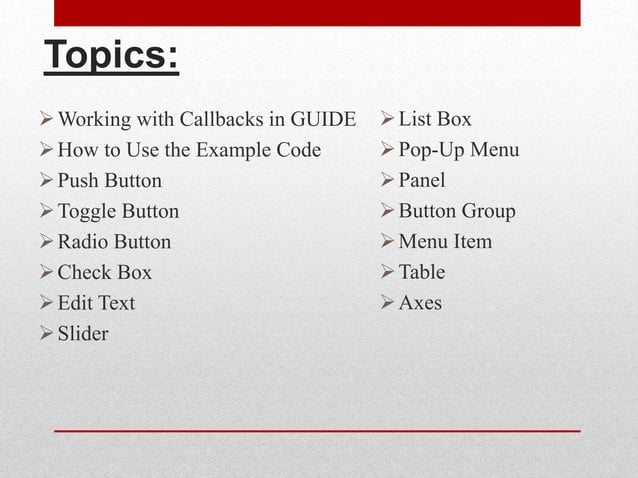 Programming a guide gui | PPTX | Programming Languages | Computing