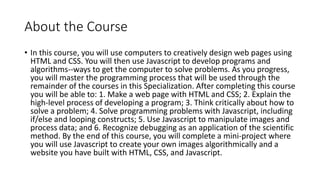 Programming and the web for beginners | PPT