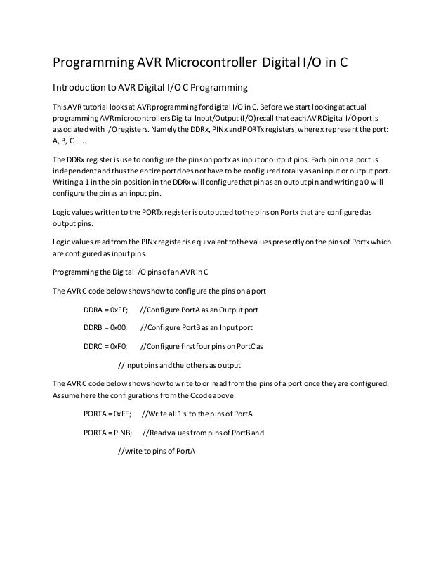 Programming avr microcontroller digital i Programming avr microcontroller digital i