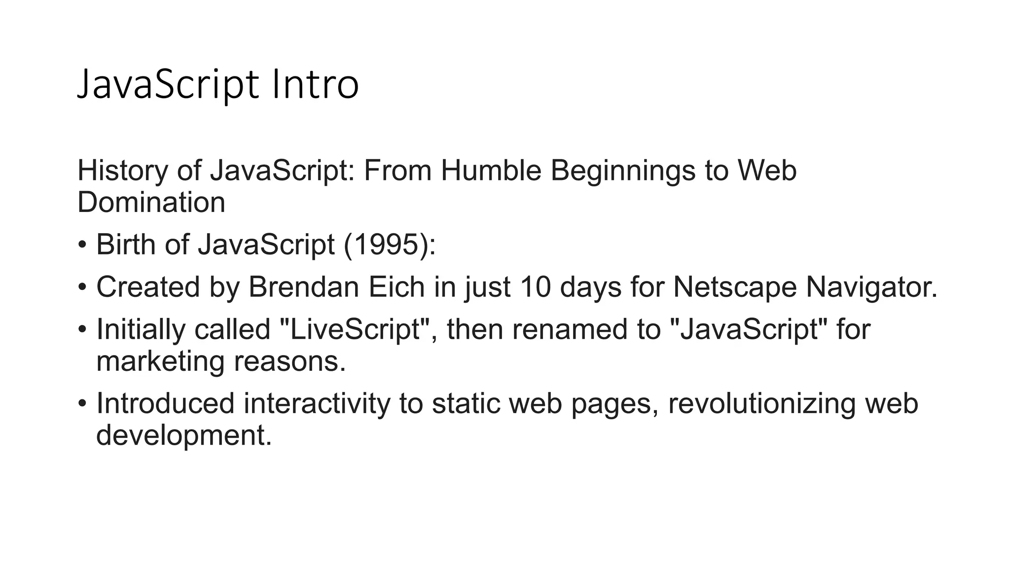 Learning Javascript Programming Ppt