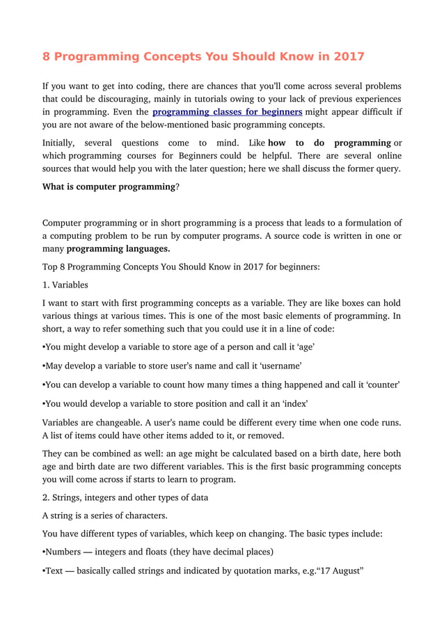8 Programming Concepts You Should Know | PDF