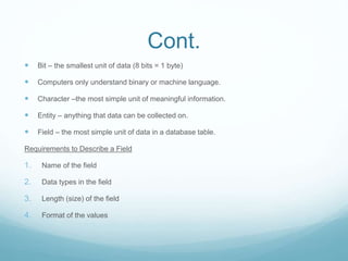 Programming concepts and data management | PPTX