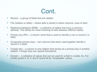 Programming concepts and data management | PPTX