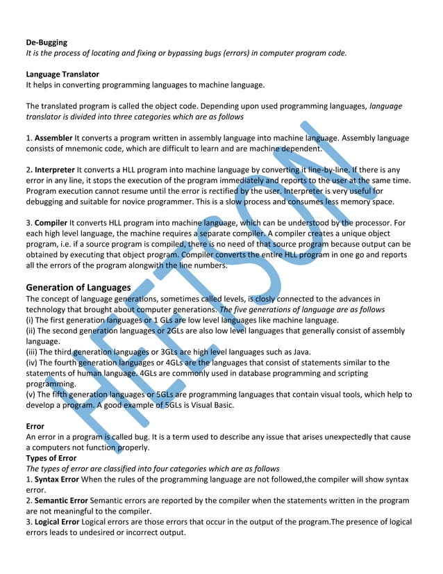 Programming Concepts Questions and answers | PDF