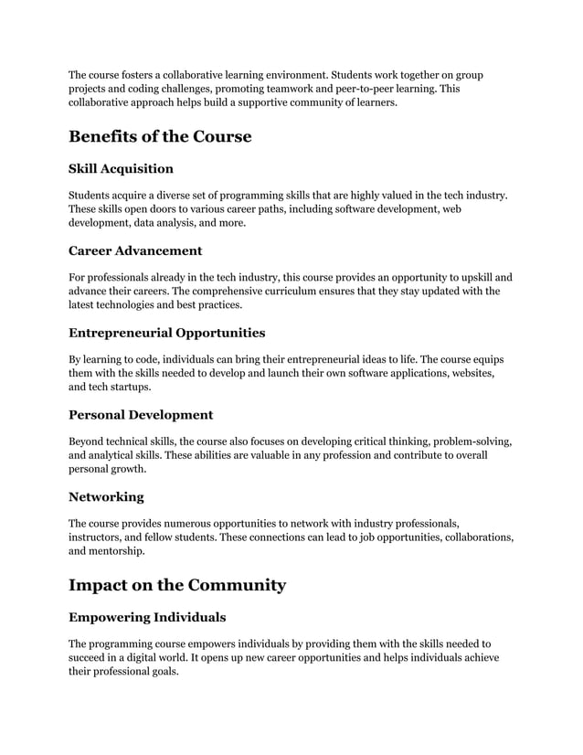 Programming Course in Rohini (Delhi NCR ) | PDF