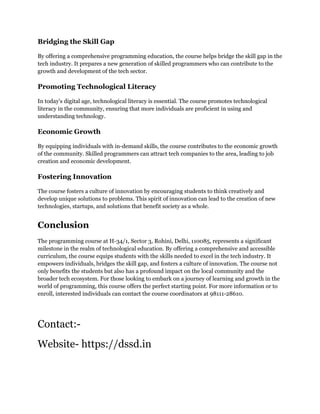 Programming Course in Rohini (Delhi NCR ) | PDF