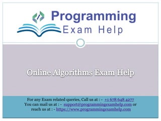 Algorithms Exam Help | PPT