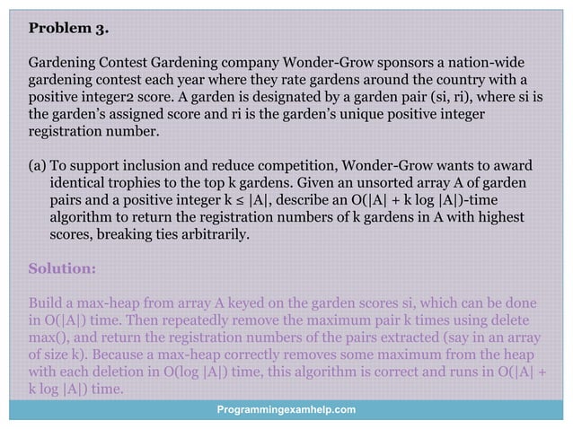 Algorithms Exam Help | PPT