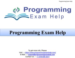 Programming Exam Help | PPTX