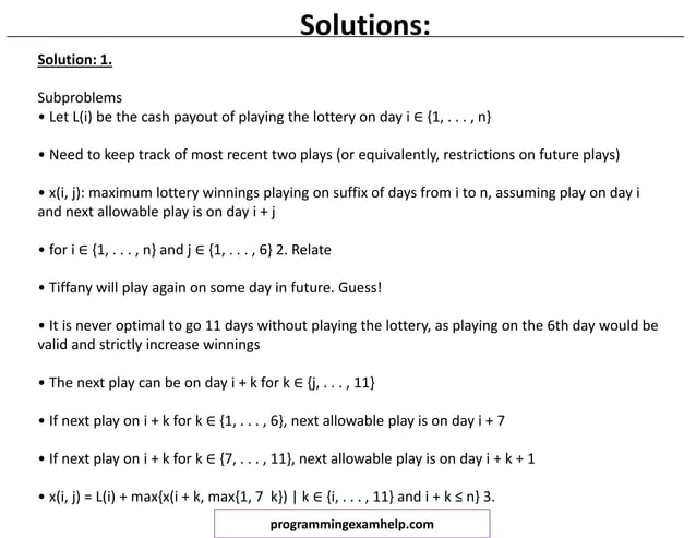 Programming Exam Help | PPT