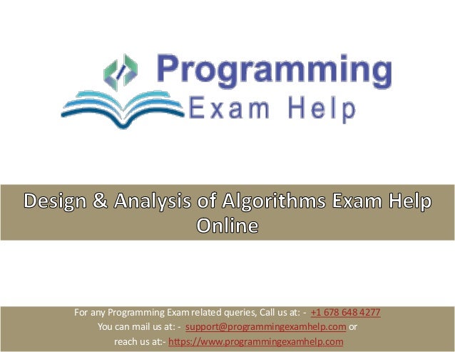 Algorithm Exam Help | PPT