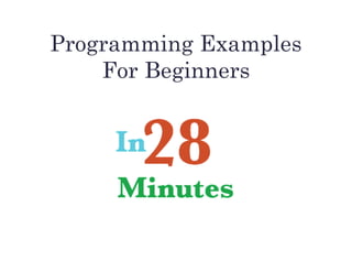Programming examples for beginners | PPT