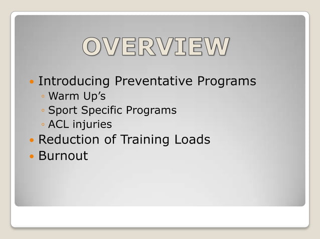 Programming for Injury Prevention | PPT