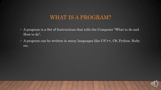 Programming fundamentals presentation | PPTX