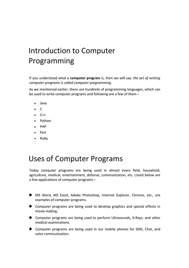 notes on Programming fundamentals | PDF