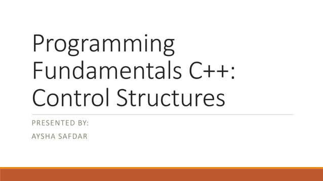 Programming Fundamentals in C++ structures | PPT