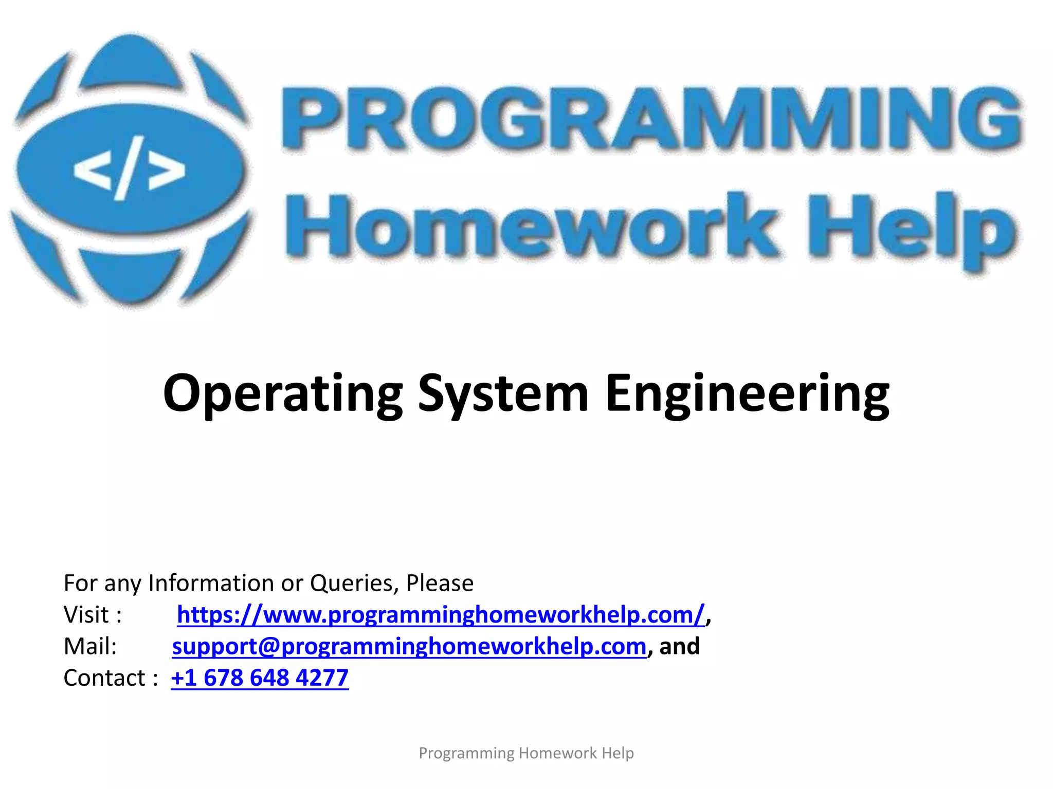 Operating System Assignment Help | PPT