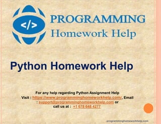 Python Homework Help | PPT