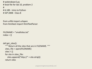 Python Homework Help | PPT