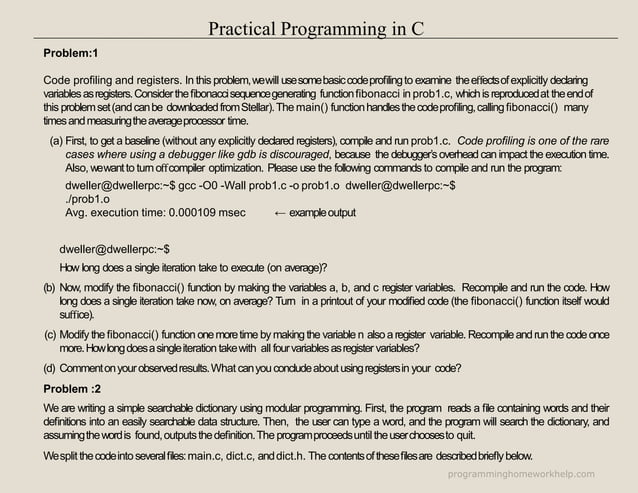 C Programming Homework Help | PPT