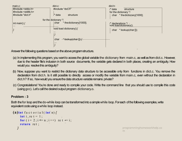 C Programming Homework Help | PPT