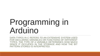 Programming in Arduino (Part 1) | PPT
