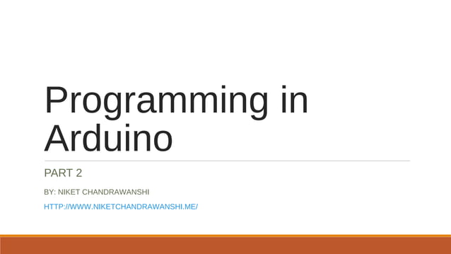 Programming in Arduino (Part 2) | PPS