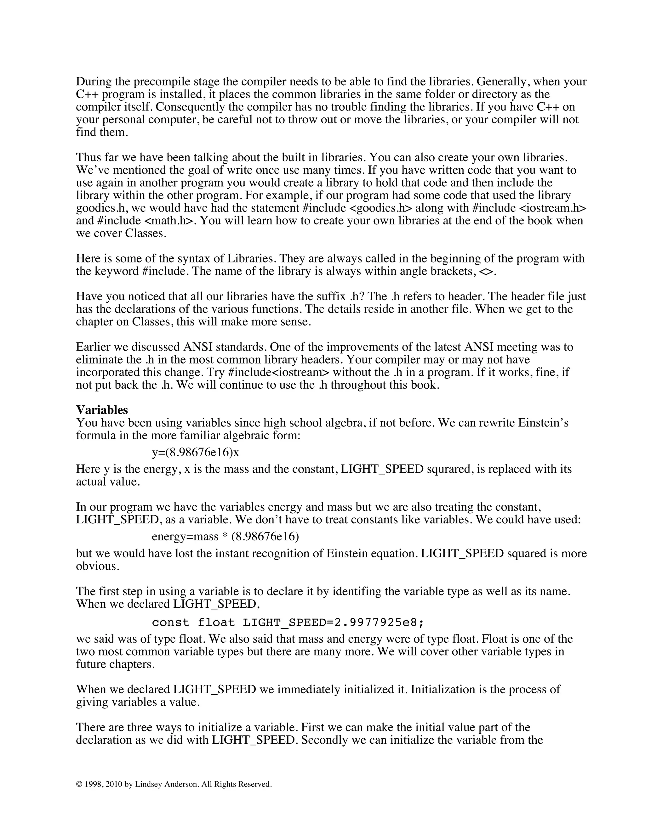 Programming in C++ | PDF