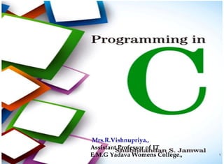 Programming in C & Decision Making Branching | PPT