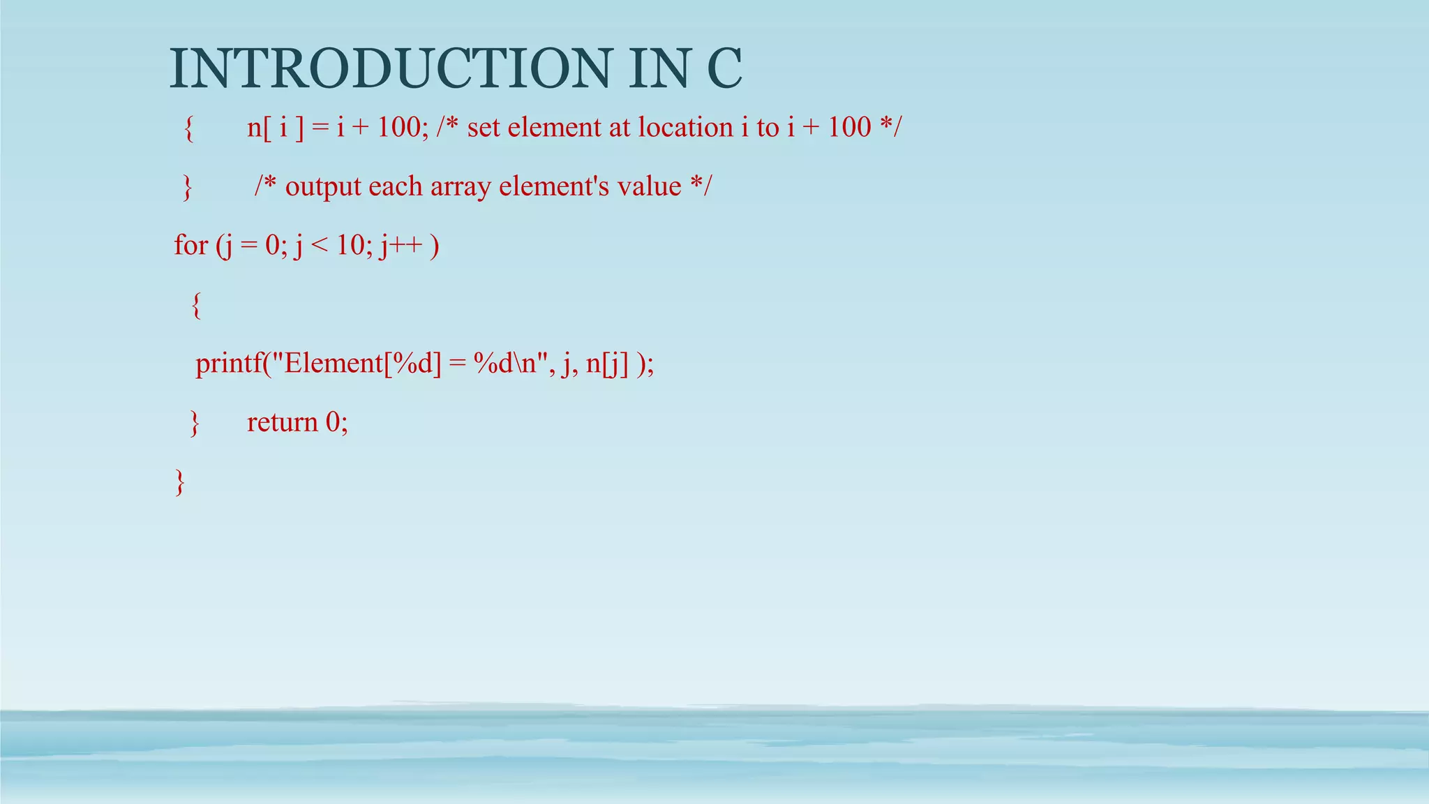 Programming In C Arrays Ppt Free Download 7291