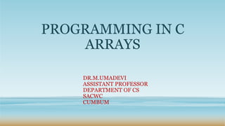 Programming in c arrays | PPT