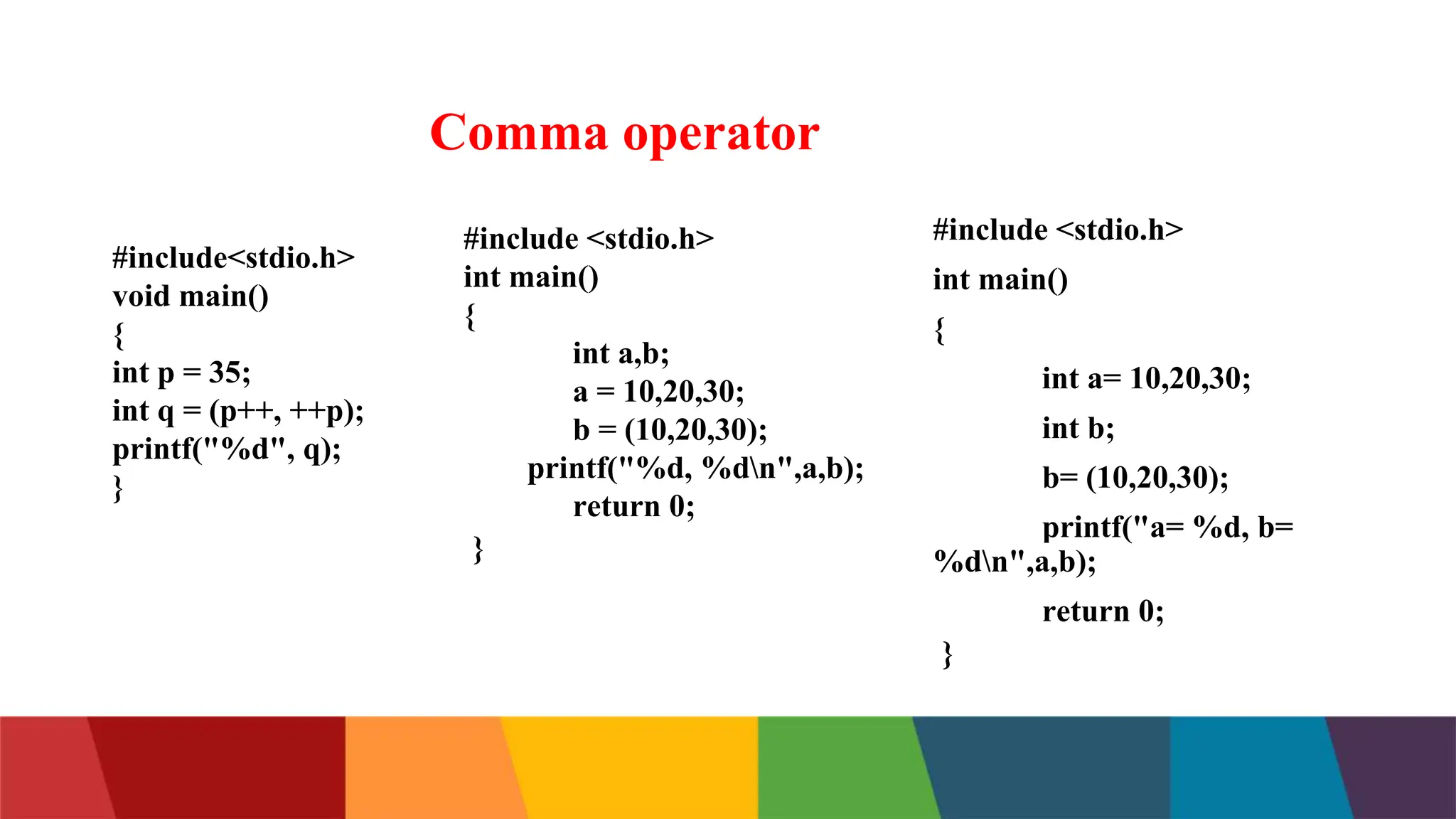 Programming In C Operatorspptx 