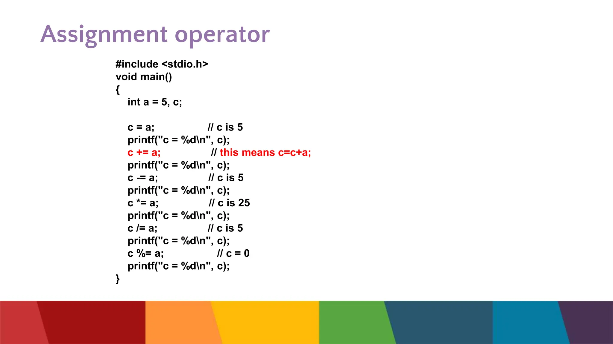 Programming In C Operatorspptx 