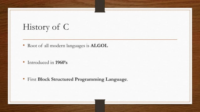 Programming in c (history of c) | PPTX